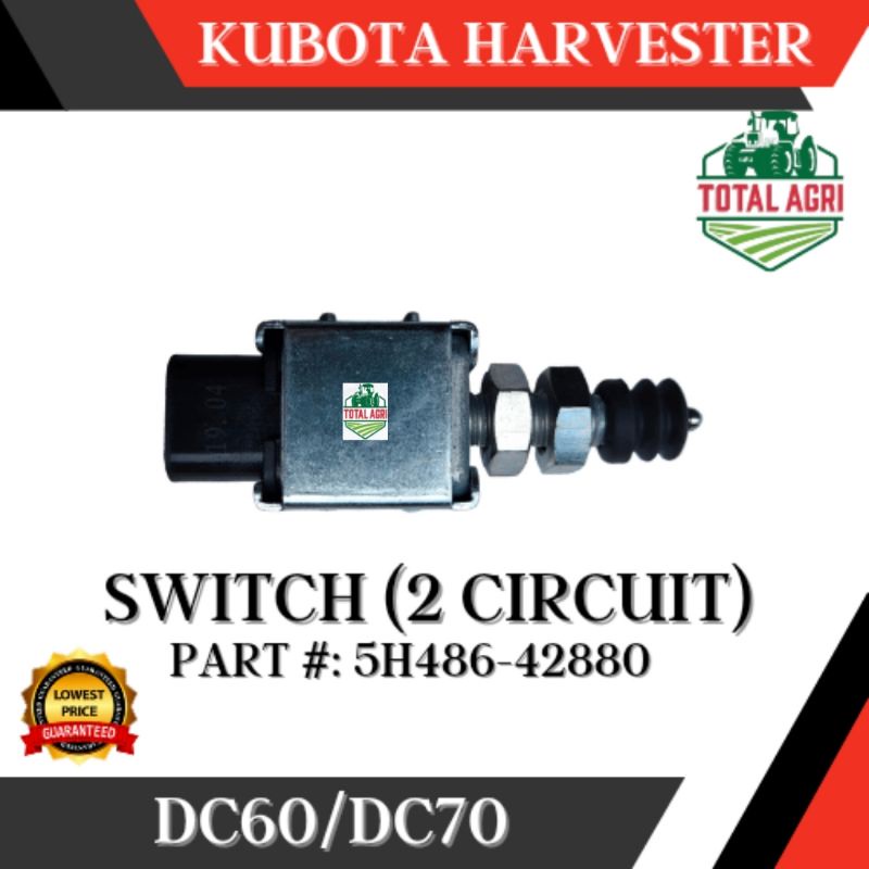 Switch (2 Circuit) Part #: 5H486-42880 Kubota Harvester DC60 DC70 ...