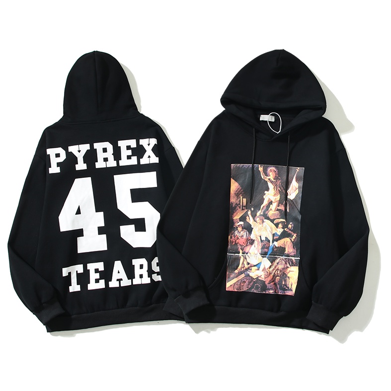 Pyrex co branded tears vintage oil painting worn leisure long sleeved ...