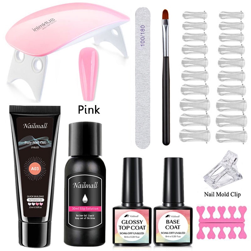 10Pcs Poly Gel Nail Extension Set UV Gel Polish Quick Nail Builder Long ...