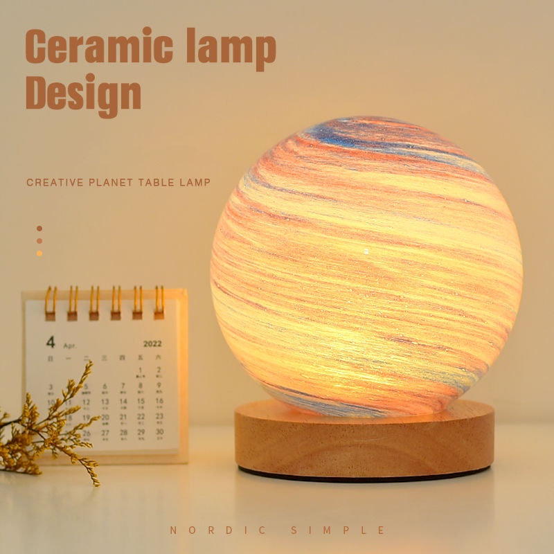 Girlfriends High-End Feeling Moon Table Lamp Creative Bedroom 3D Planet ...