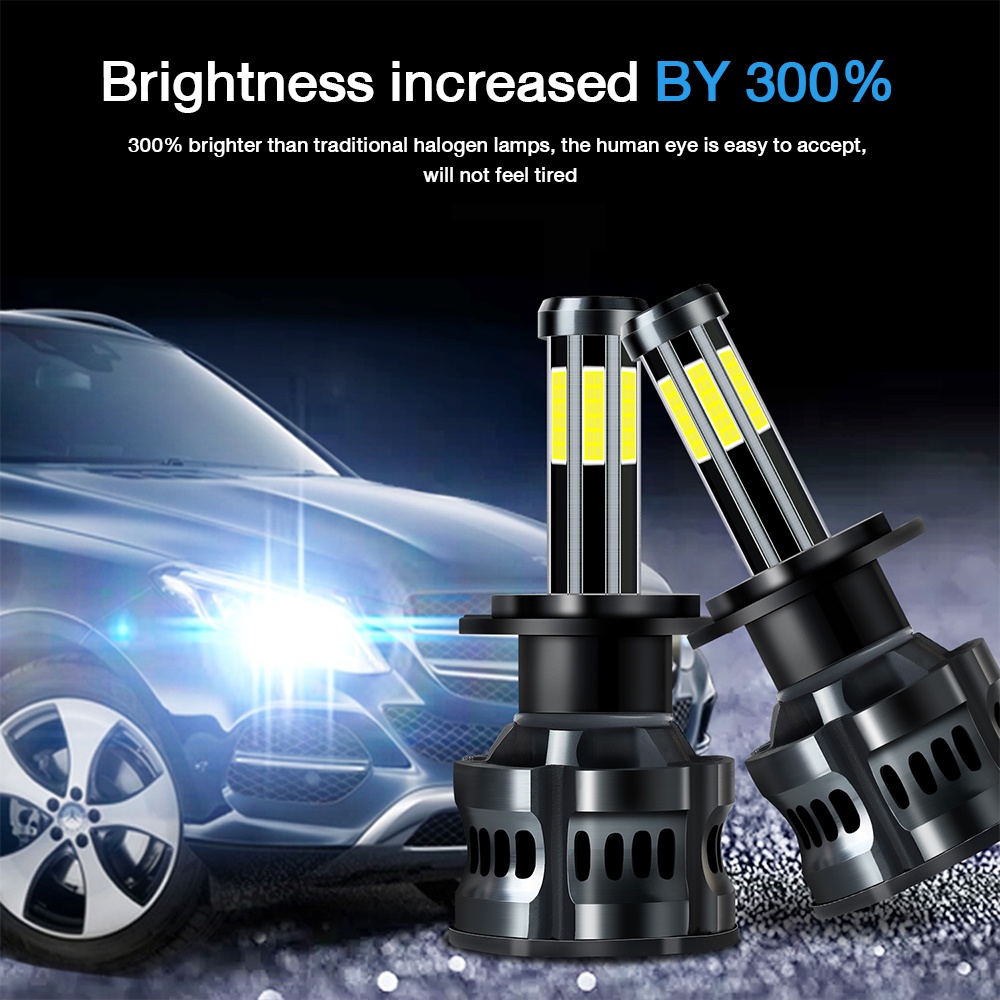 H4 Led headlight for car HB2 300W 20000LM 3 colors Yellow/White/Blue ...