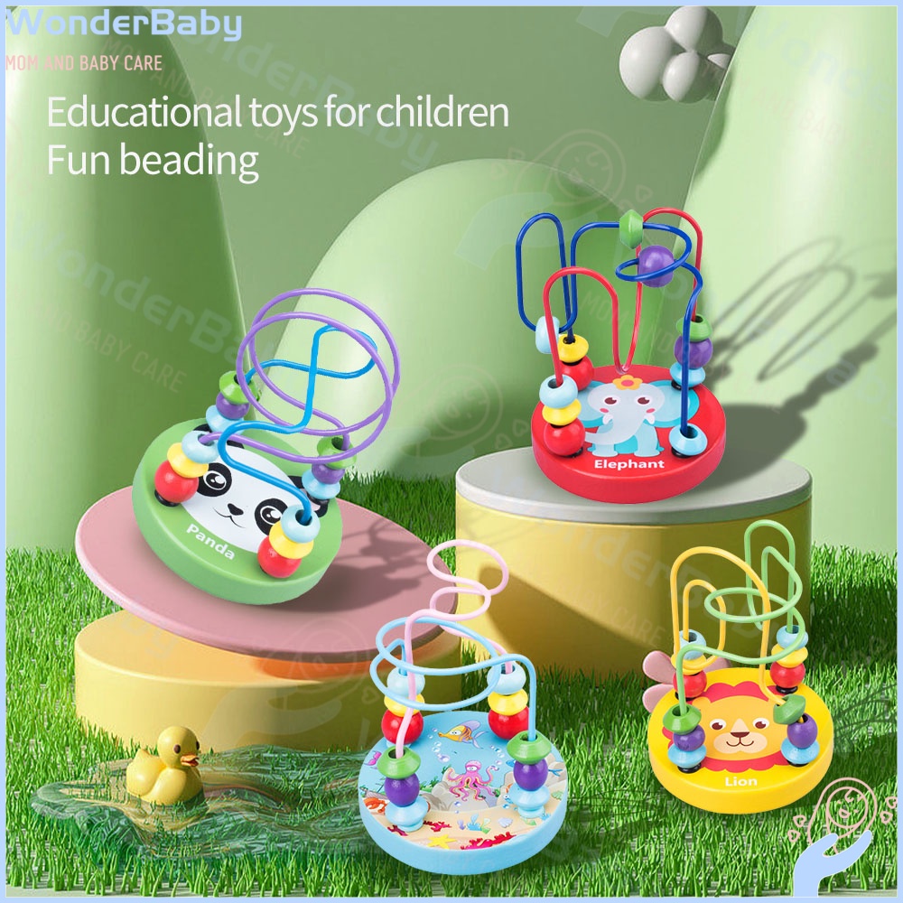 Wonderbaby Montessori toys round beads wooden toys | Shopee Philippines