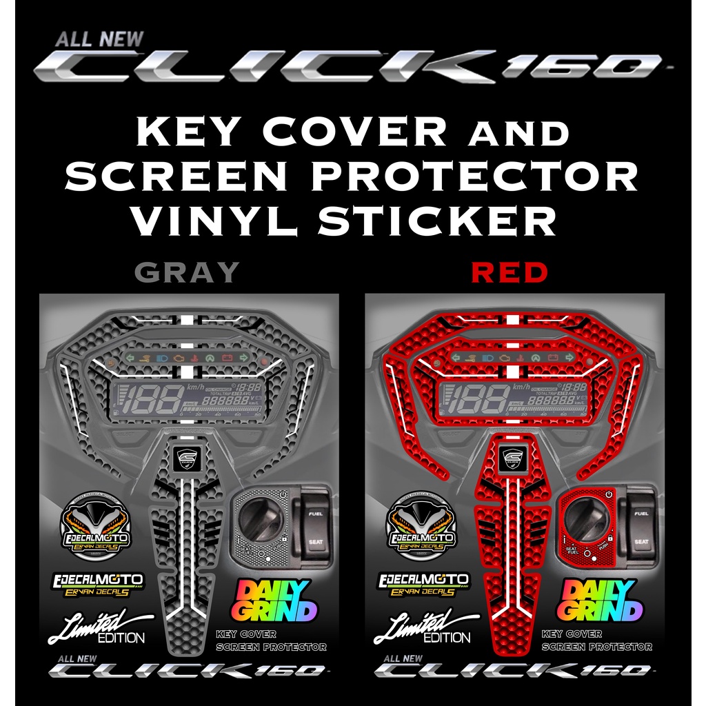 HONDA CLICK 160i key and Speedometer Decorative Decal Vinyl Stickers ...