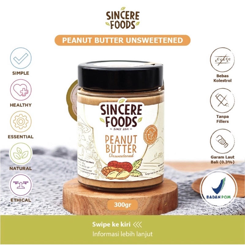 Sincere Foods Peanut Butter Unsweetened / Original Peanut Butter ...