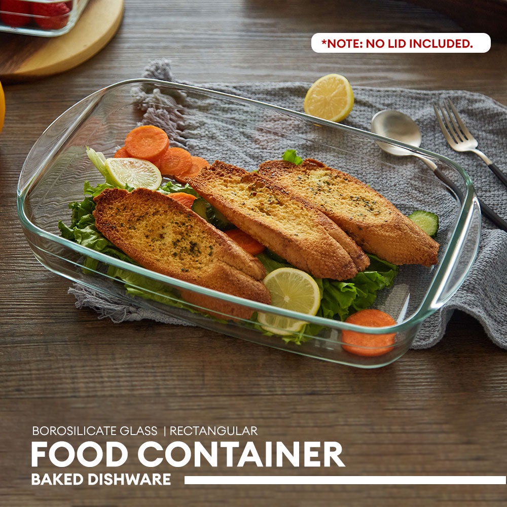 LOCAUPIN Borosilicate Glass Baking Plate Bread Pan Microwave Oven Safe ...