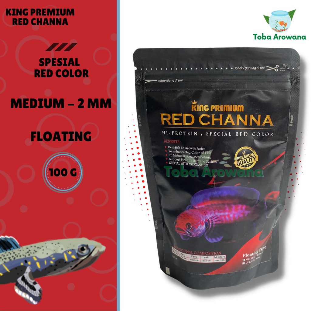 MERAH Premium Red Special Chana Pellets 88 Red Channa 2mm Equivalent To ...
