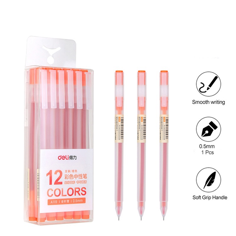 Deli 8 Color Gel Pen 0.5mm Bullet Multi-color Signature Writing Pen ...