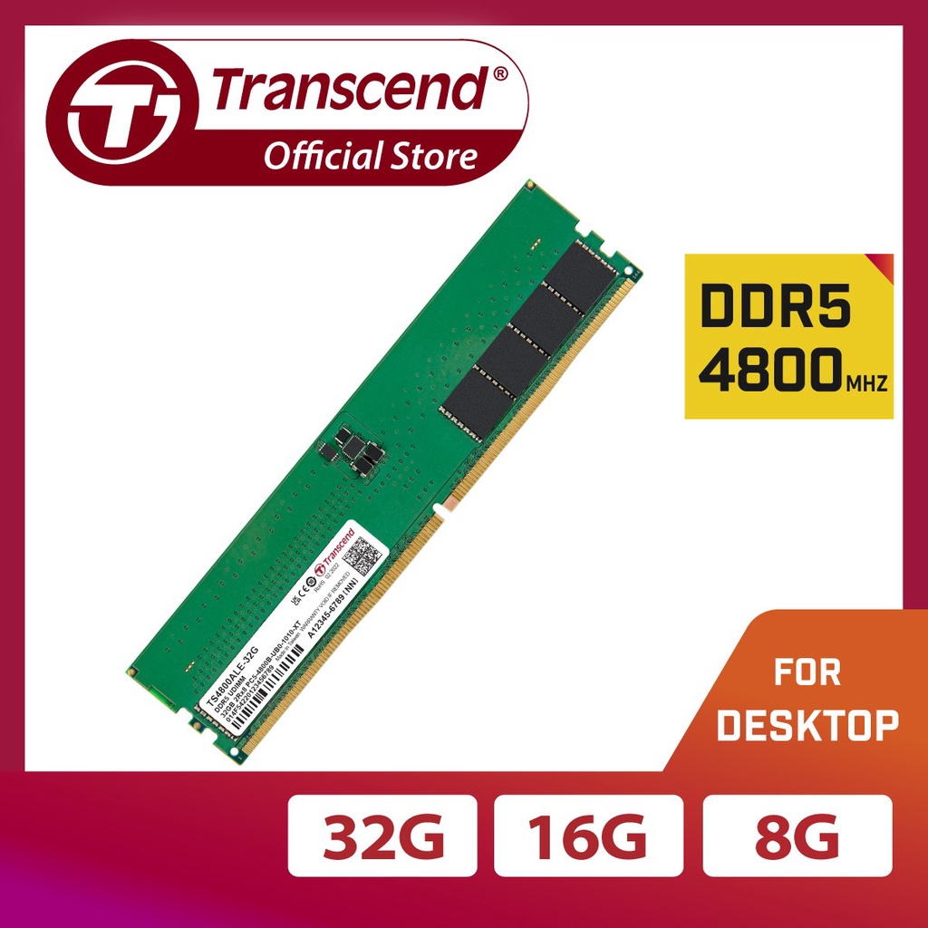 Transcend 8GB/16GB/32GB DDR5 4800MHz Long-DIMM Desktop Memory (JetRam) | Shopee Philippines