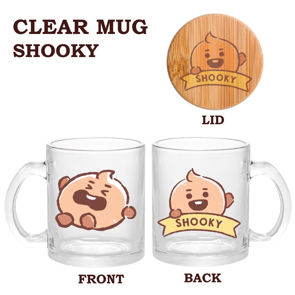 Personalized BTS BT21 Baby Clear Glass Mugs with Bamboo Lid Permanent ...