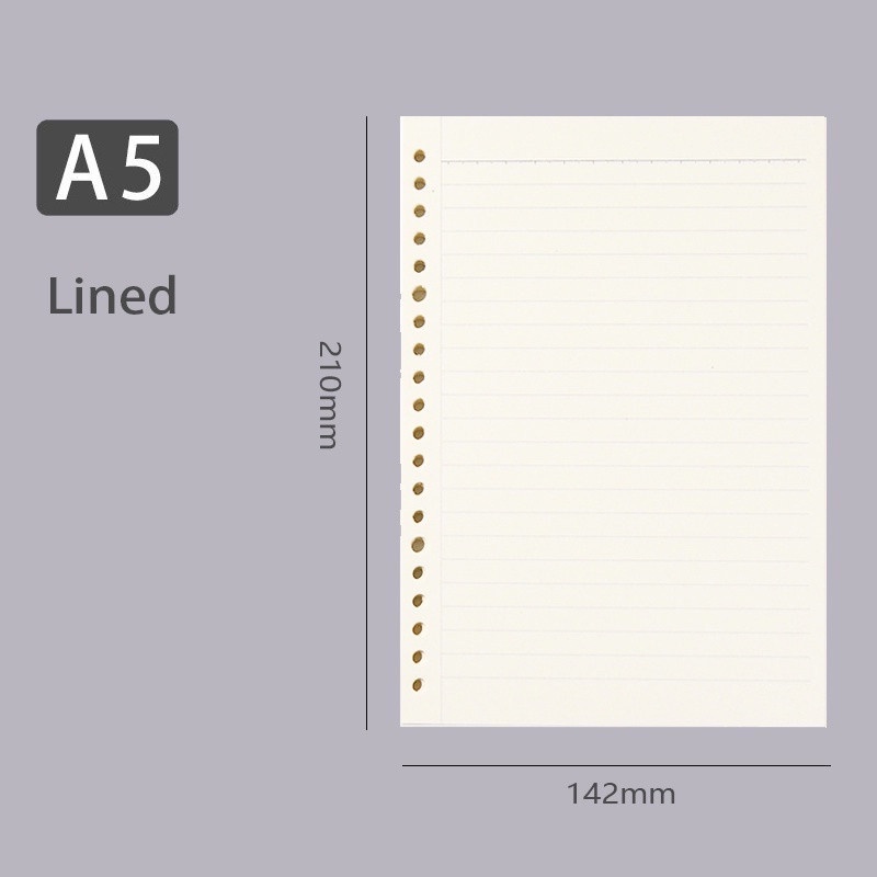 Notebook Refill Paper 50 Sheets A5/B5/A4 Size Loose-Leaf Spiral Binder ...