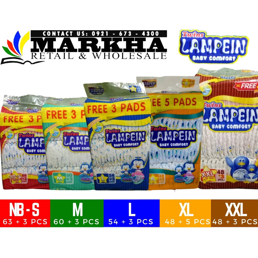 LAMPEIN JUMBO PACK DIAPER PANTS & TAPE (NEWBORN -3XL) | Shopee Philippines