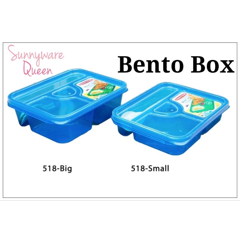 Sunnyware #518-Small/Big BENTO BOX with Sauce Pocket & Spoon & Fork ...