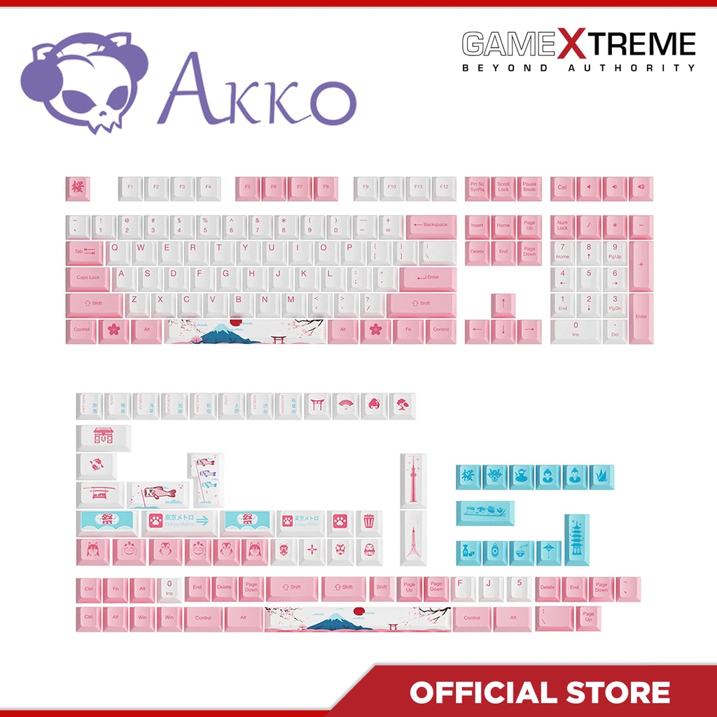 AKKO World Tour Tokyo R2 185- Key Full Keycap Traditional English ...