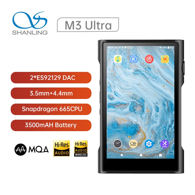 Shanling M3 Ultra Portable Hi-res Player 2*ES9212C DAC 32Bit/384kHz DSD256 3.5mm+4.4mm | Shopee ...