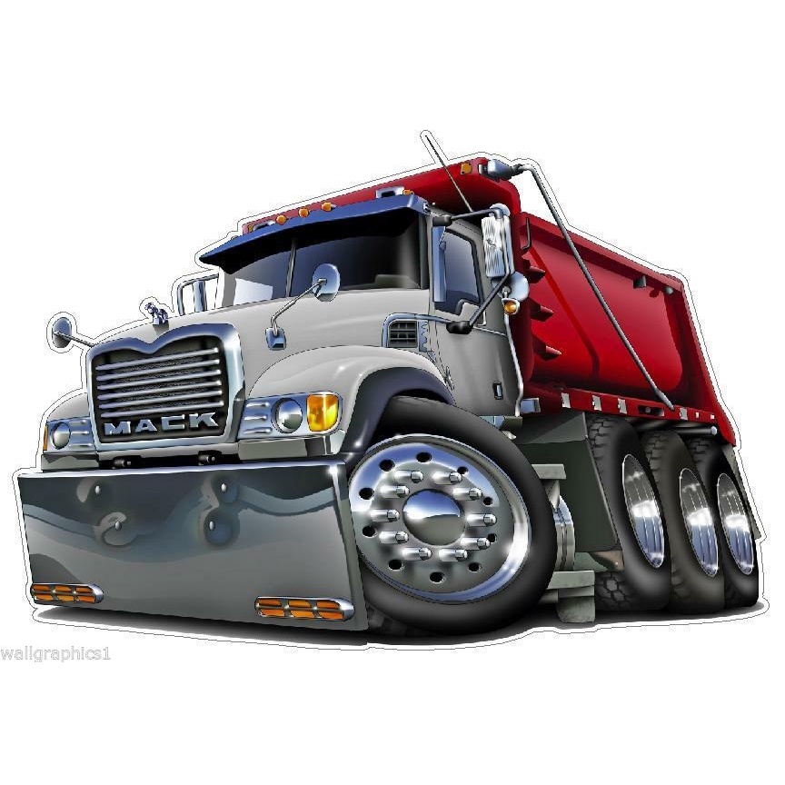 Mack Dump Truck 4x4 Diesel Turbo Fire Boys Room Wall Graphic Man Cave ...