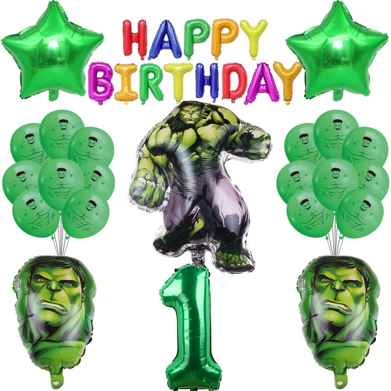 1set Avengers Hulk Theme Happy Birthday Decoration 32inch Number ...