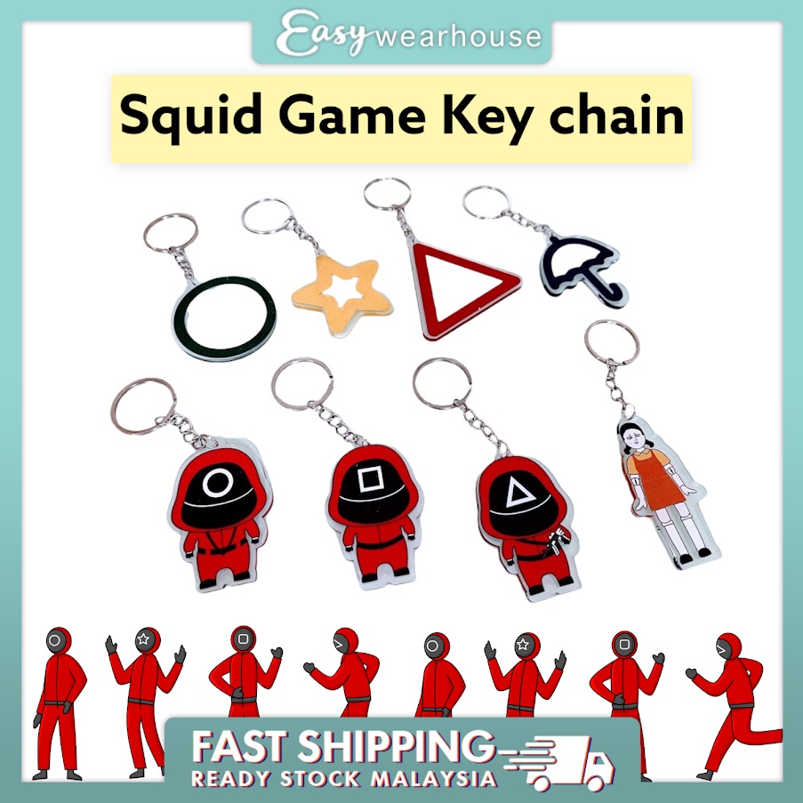 Squid Game Key Chain 鱿鱼游戏 Door Triangle Square Circle Keyring | Shopee ...