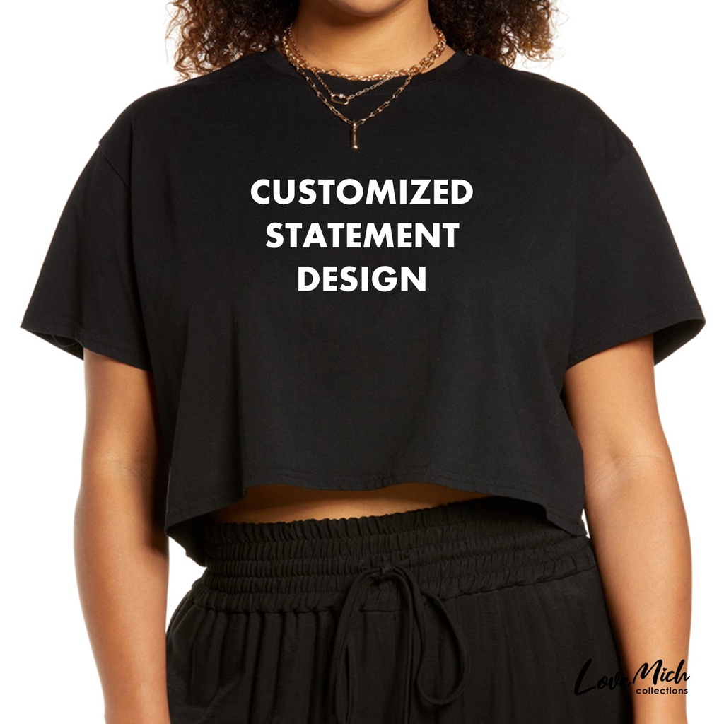 Plus Size XL Women Croptop for Customized Statement Only by Lovemichcollections | Shopee Philippines