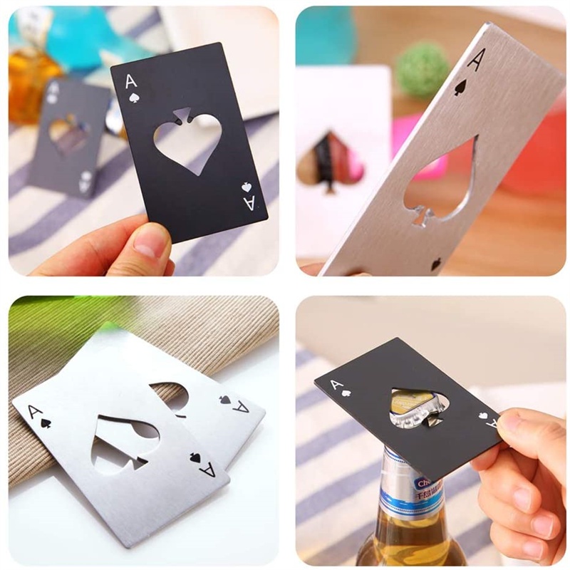 Black Poker Card Beer Bottle Opener Personalized Steel Credit Card ...