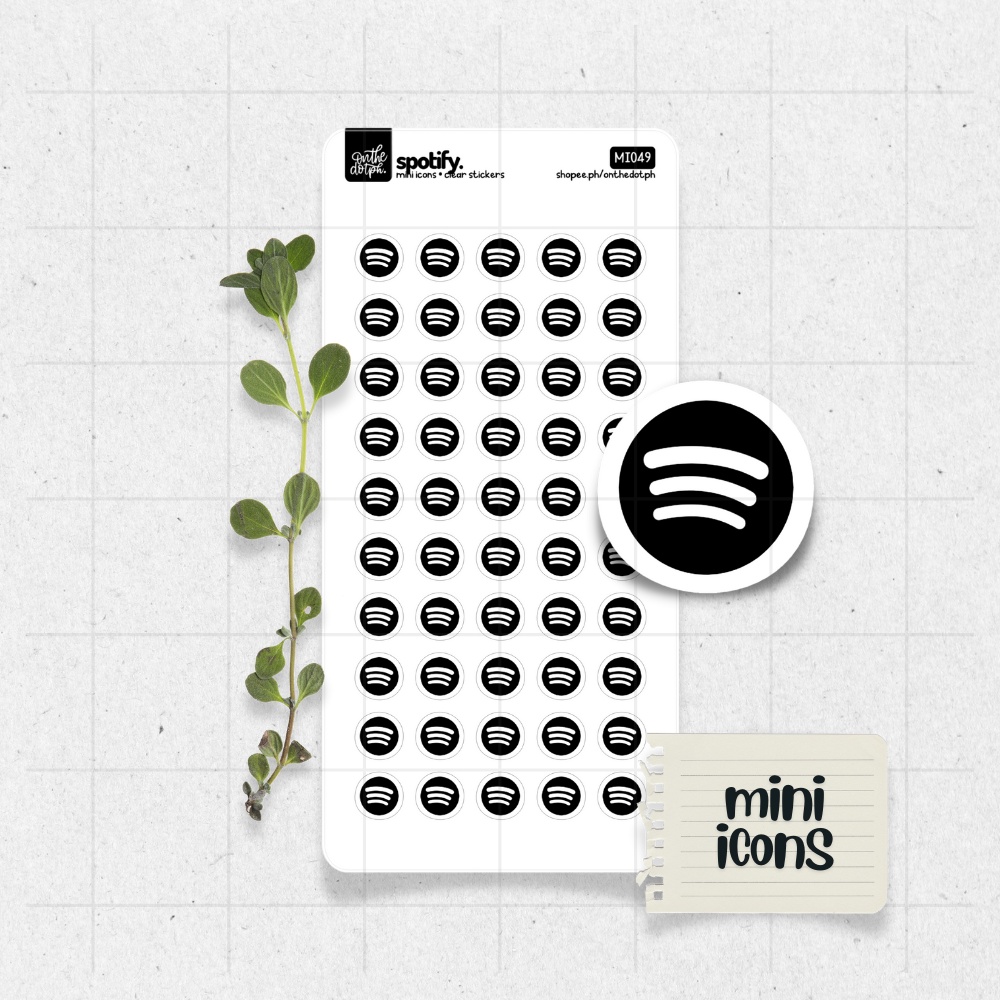 spotify transparent mini icons • functional stickers for planners ...