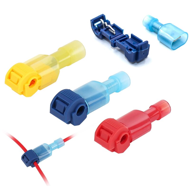 25PCS Insulated 22-10 AWG T-Taps Quick Splice Wire Terminal Connectors ...