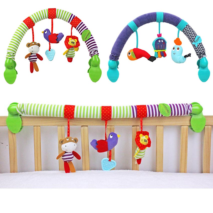 Infant Bed Clip Hanging Bell Crib Hanging Moving Rattles Baby Stroller ...