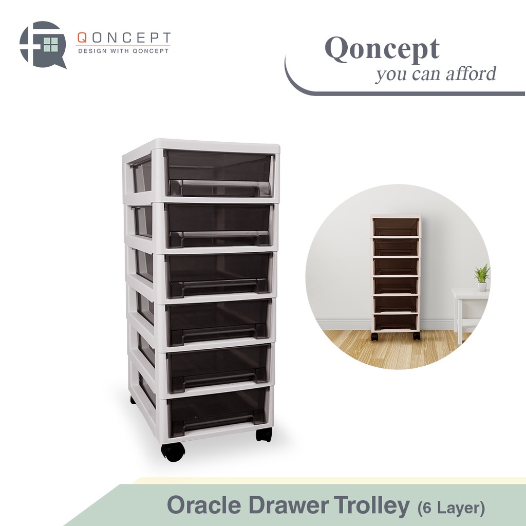 Qoncept Furniture Oracle Space-Saving Easy Drawer Organizer Trolley ...