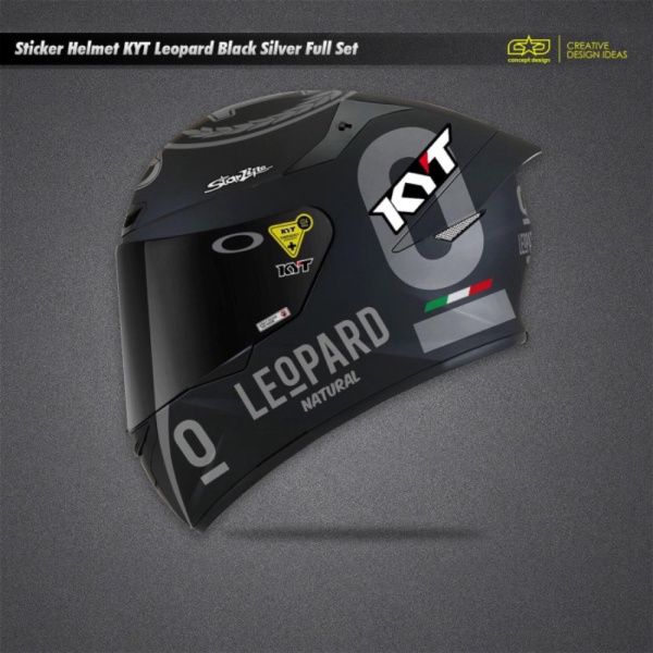 Kyt Helmet Sticker Full Set Leopard Black Silver Limited | Shopee ...