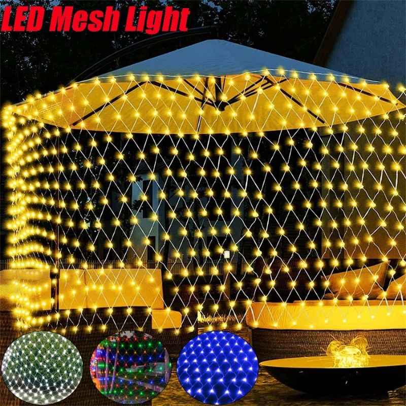 Mesh Light LED Christmas Lights Net Fairy Strings Light Outdoor Tree ...