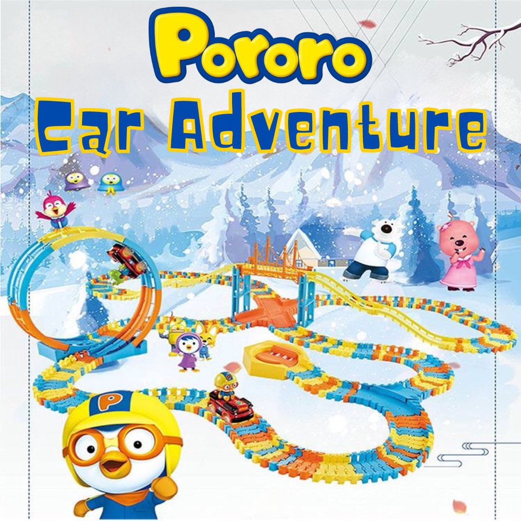 Pororo Car Adventure Flexible Track Vehicle Toy Play Set by WISHLAND ...