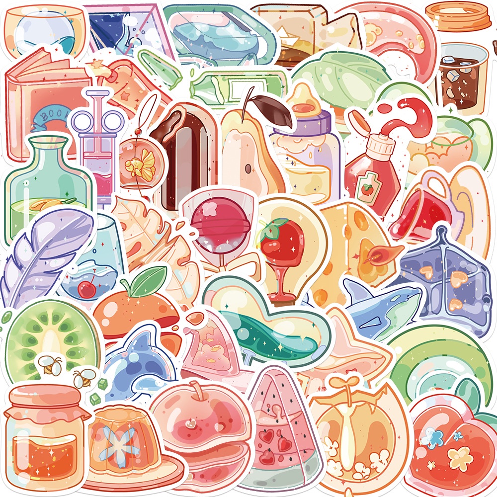 Mollystore Waterproof Cute Cartoon Painting Stickers (50pcs / Pack ...