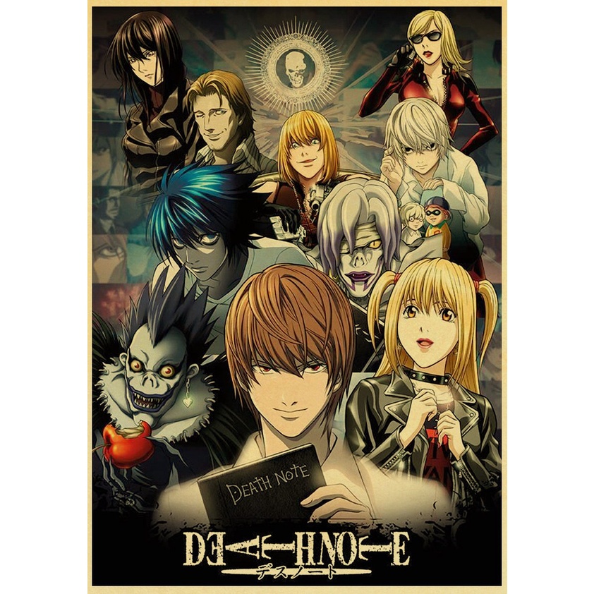 Hot Anime Death Note Posters Manga Ryuk Retro Kraft Paper Sticker ...