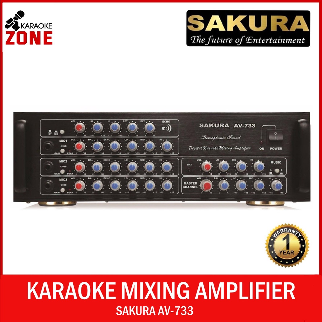 Sakura AV 733 Mixing Amplifier / 450Wx2 / Karaoke Mixing Amplifier / Original Sakura Amplifier ...
