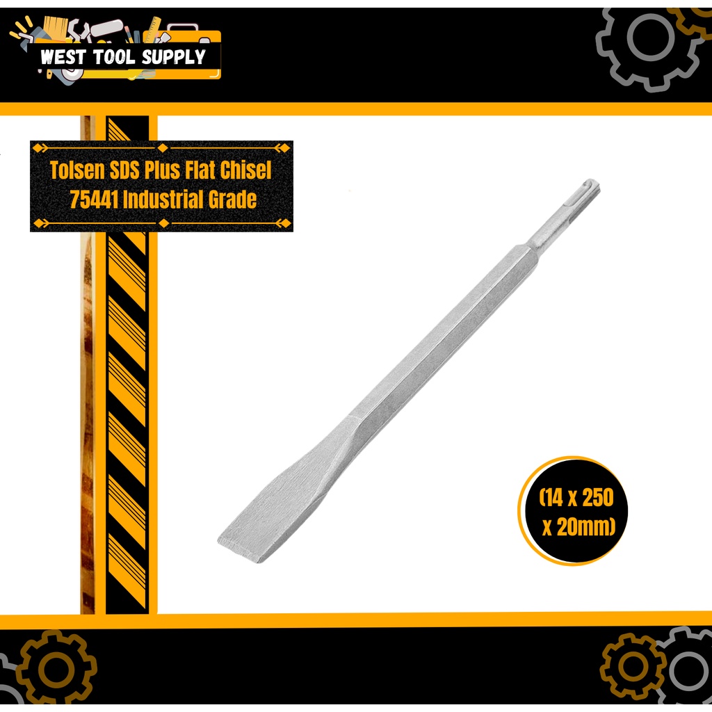 Tolsen SDS Plus Flat Chisel (14 x 250 x 20mm) 75441 Industrial Grade ...