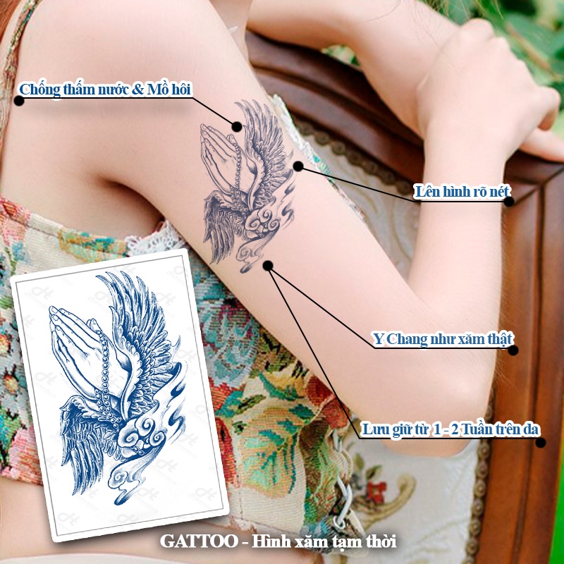 Tattoos Of Wings & Hands. 15-day Tattoo Stickers [Sample 2] Exactly ...