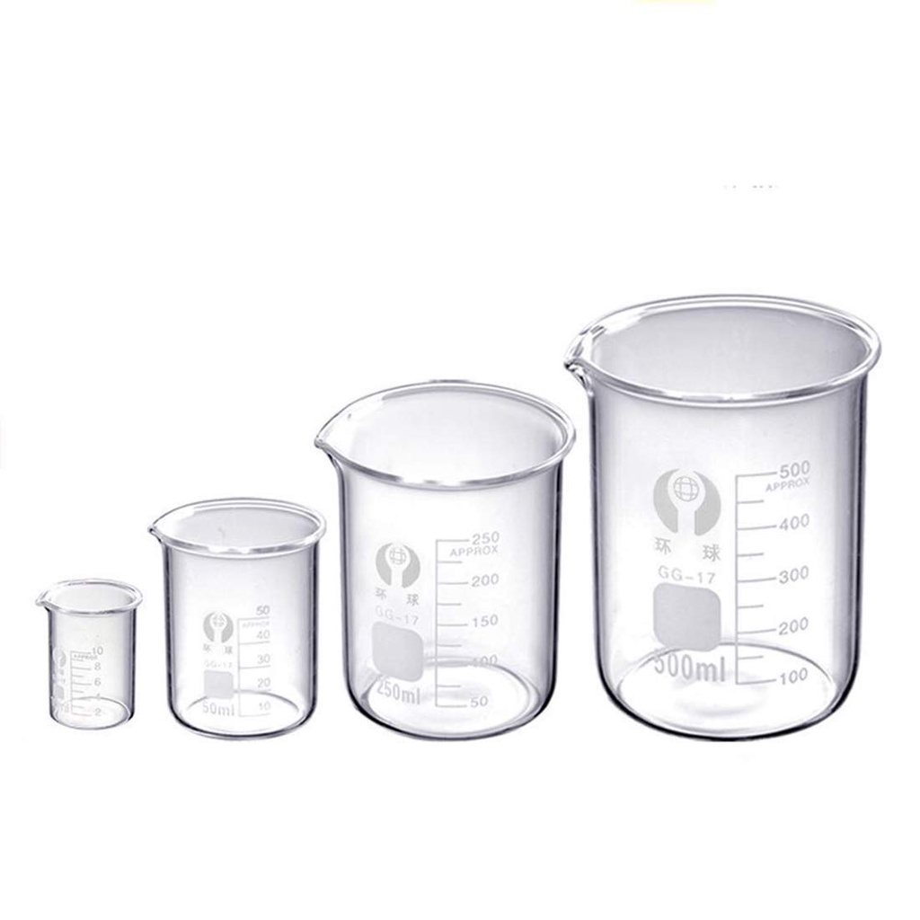Beaker Glass Measuring Low Form 50ml/100ml/150ml/250ml/500ml/1000ml ...