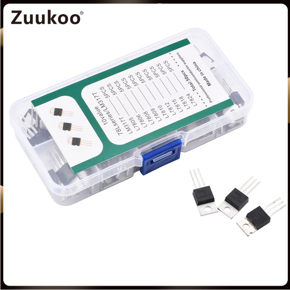 50pcs/set 10Values LM317T L7805-L7824 Voltage Regulator Transistor ...