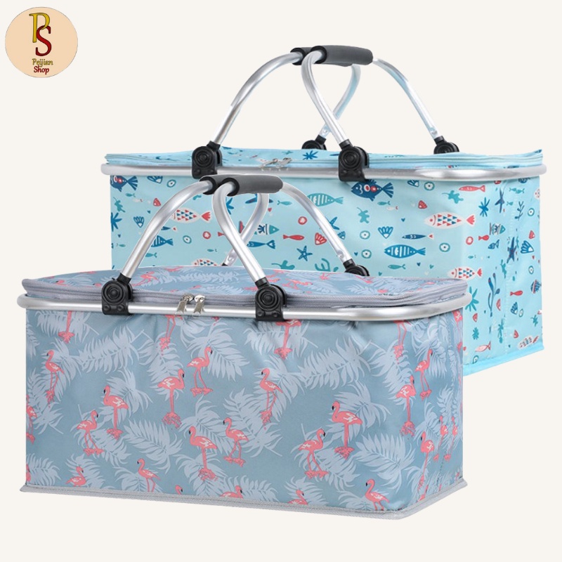 Large Insulated Cold Storage Folding Picnic Basket | Shopee Philippines
