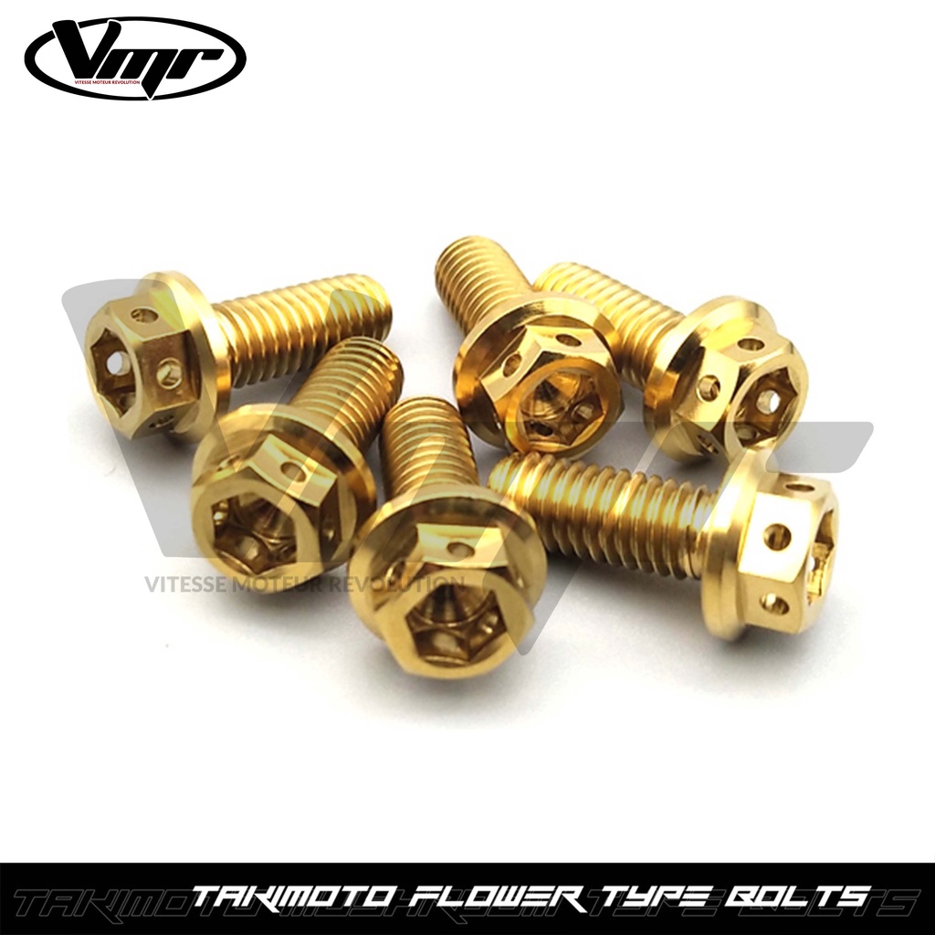 VMR M4X15 Gold Bolts Flower Type/ Flat Head Type | Shopee Philippines