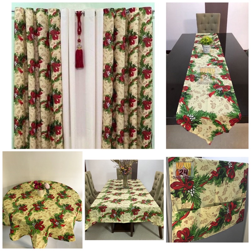Ribbonette Christmas Curtains - Ref Cover - Table runner - table cloth ...