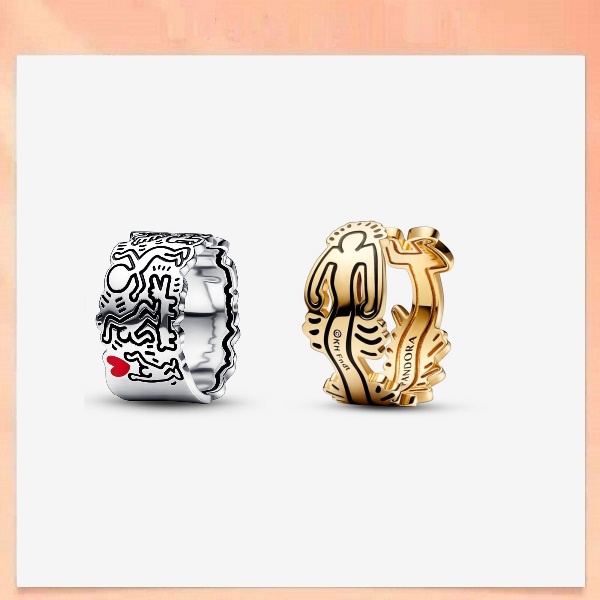 925 Silver Keith Haring ™ X Pandora "Love and People" Line Art Open ...