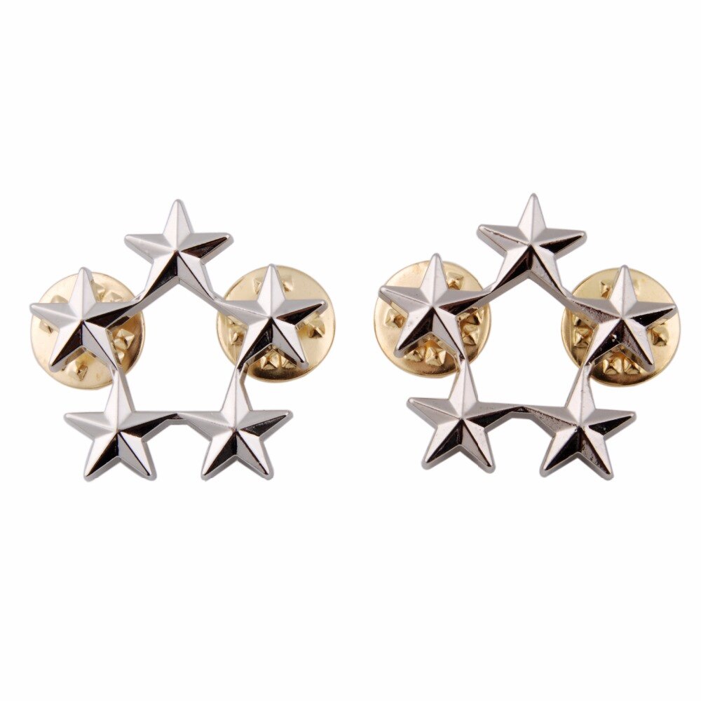 WW2 A PAIR OF US ARMY OFFICER 5 STAR GENERAL RANK BADGES PIN Military ...