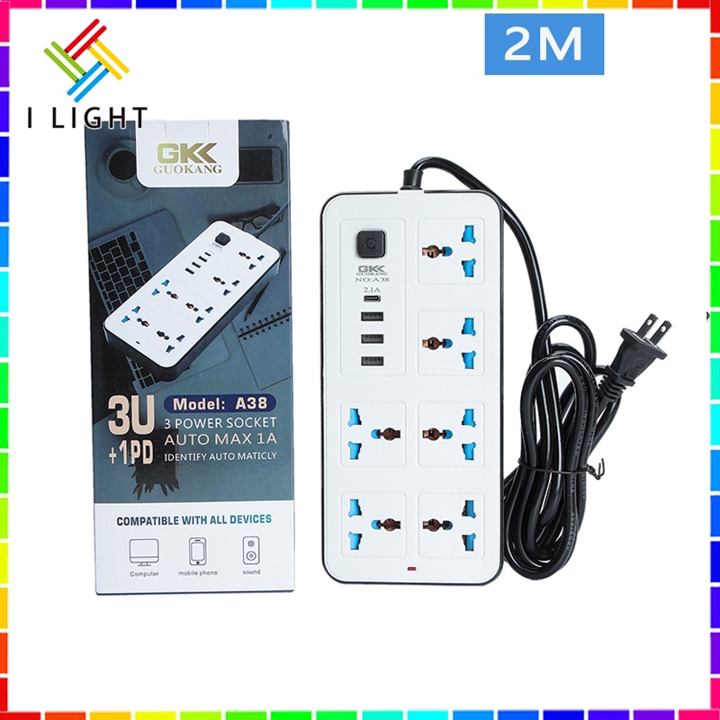 Extension outlet with switch usb cable power supply 2M/5M 10A electric ...