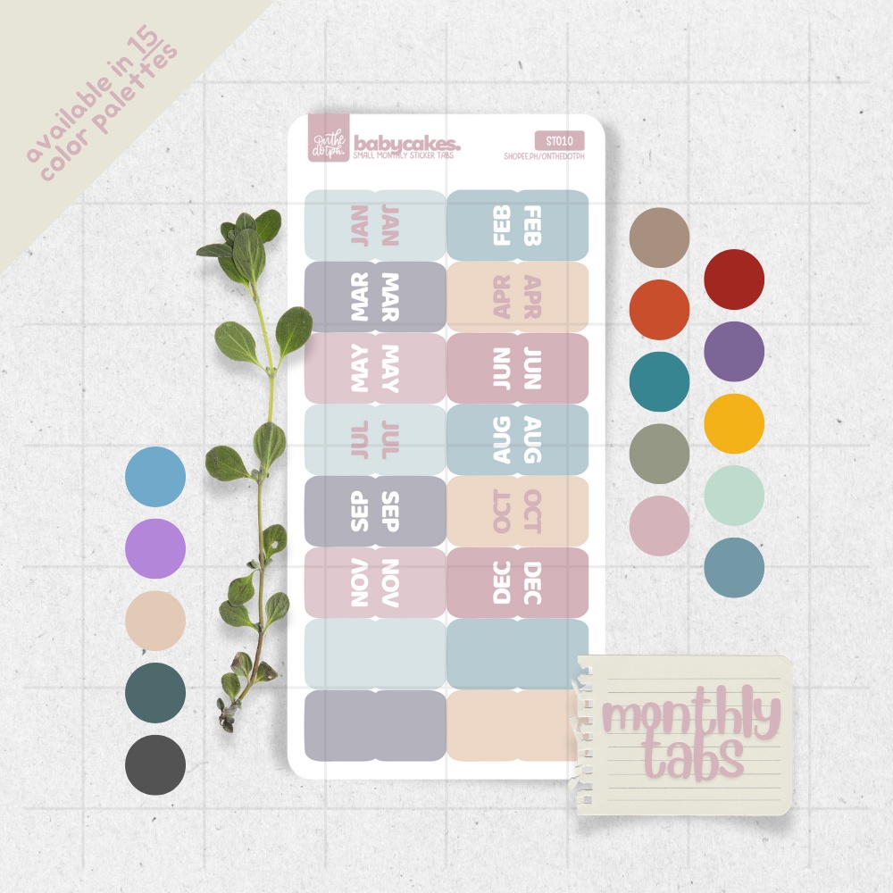 small monthly tabs stickers • functional for planners, journals ...