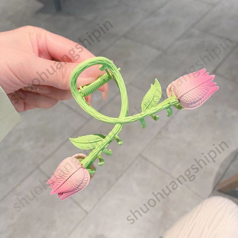 Japan Korea New Style Sweet Cute Tulip Flower Temperament Elegant Metal ...