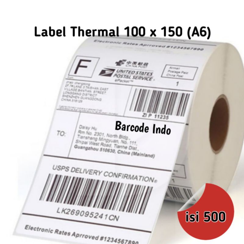 Thermal Paper Labels 100 x 150 A6 Receipt Labels contains 500 Shipping ...