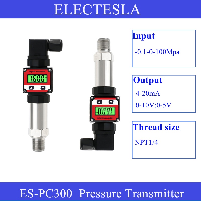NPT1/4 Pressure Transmitter 24VDC 4 to 20ma Liquid Oil Air Water 100Kpa Pressure Transducer ...