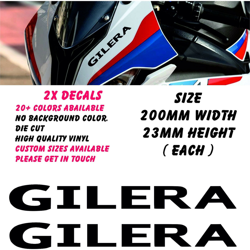 x2 For Gilera Decal Sticker Graphic Motorcycle Fairing Motorbike Racing ...