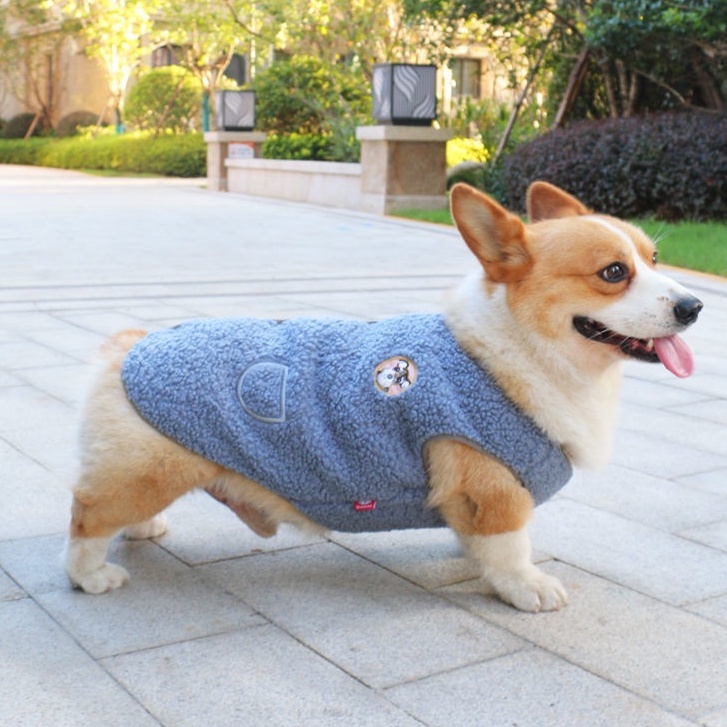 Pet Fleece Vest Dog Clothes Cat Costume Corgi Bulldog Poodle | Shopee ...