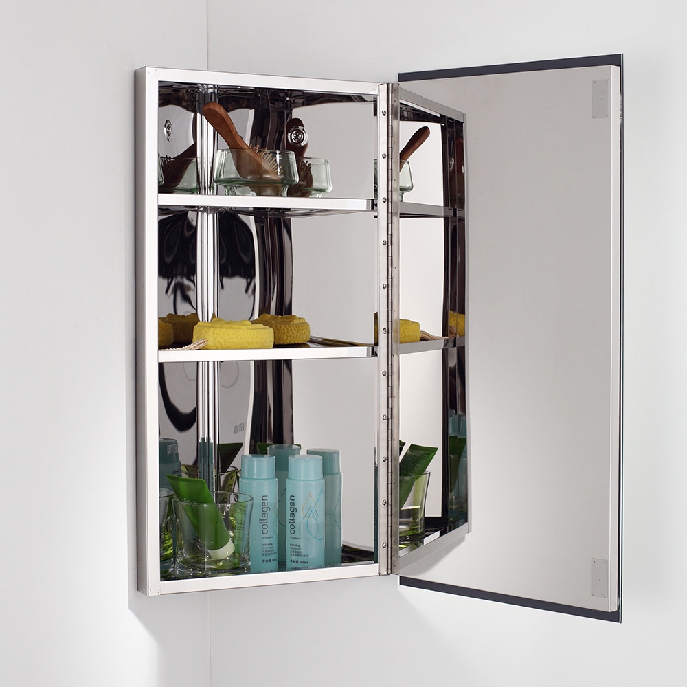 Aeommall Wall-mounted stainless steel hanging cabinet bathroom mirror ...